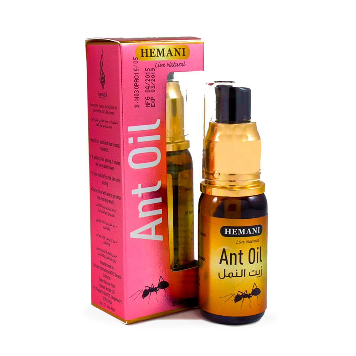 Косметическое муравьиное масло Hemani для удаления волос, 30 мл  