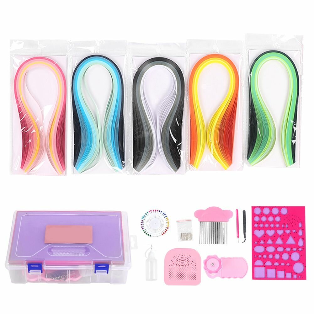 Набор для скрапбукинга и квиллинга с бумагой 5 цветов, инструменты для аппликаций и творчества, детский творческий набор в подарок