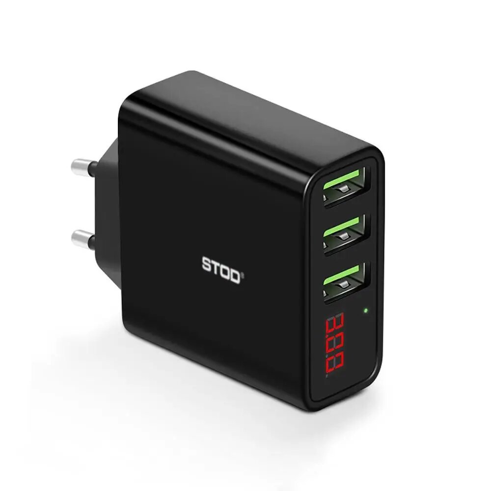Многопортовое USB-зарядное устройство STOD со светодиодным дисплеем, монитор, быстрая зарядка смартфона для Realme POCO Redmi Infinix Cubot, адаптер питания ЕС