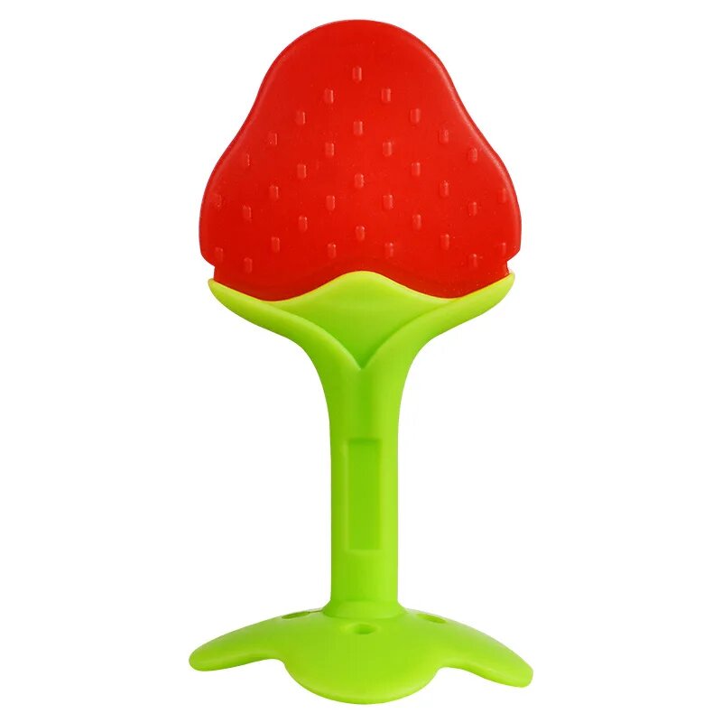 Детский прорезыватель силиконовый "Клубничка", красный, Color: B
