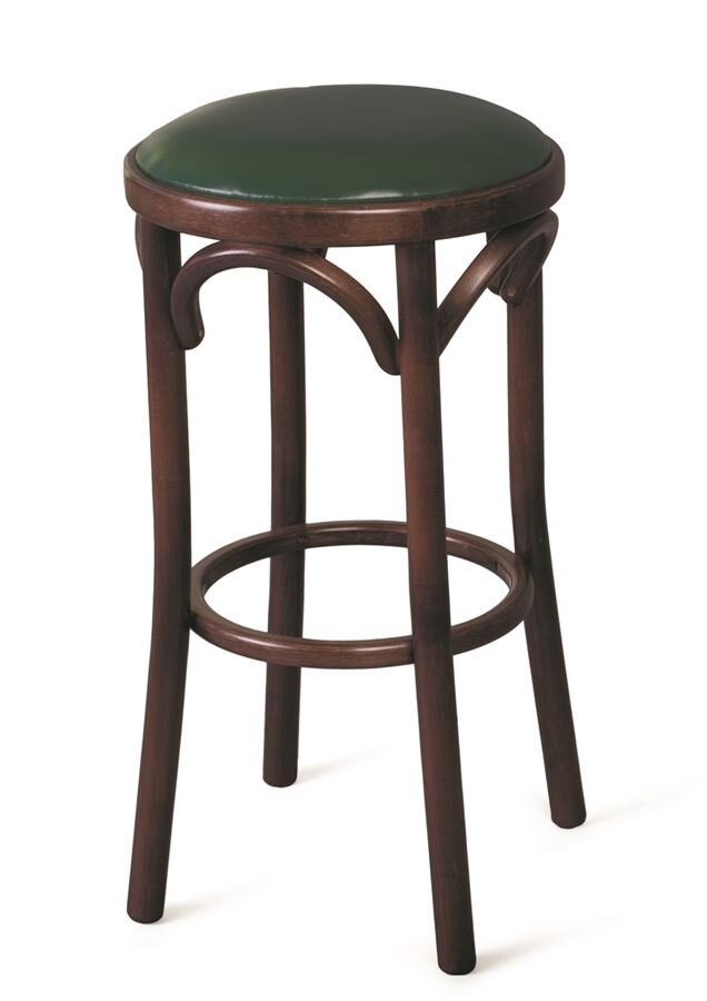 Табурет барный 650 Венский мягкий (темный тон, экокожа Зеленая)