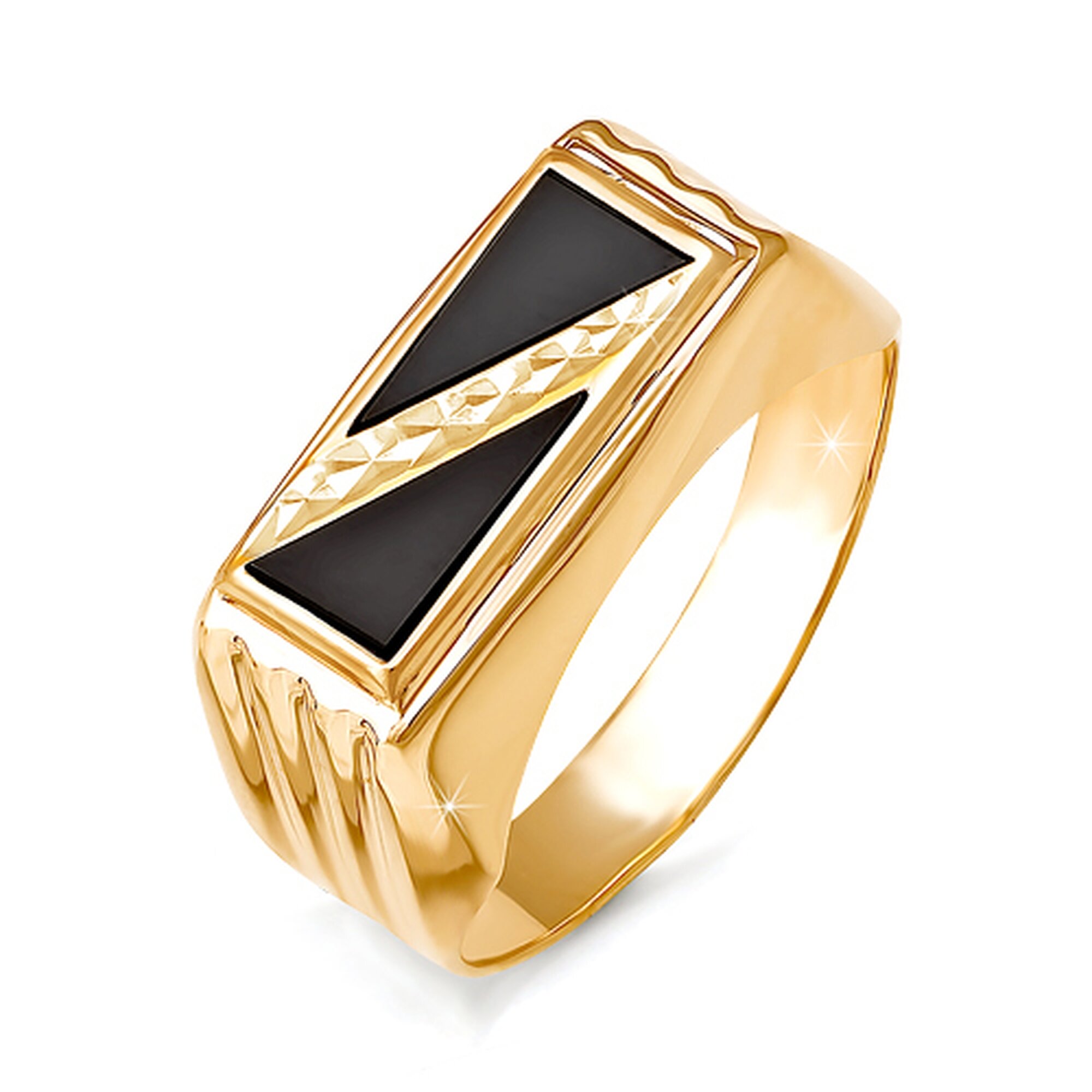 Печатка, красное золото, 585 проба, фианит