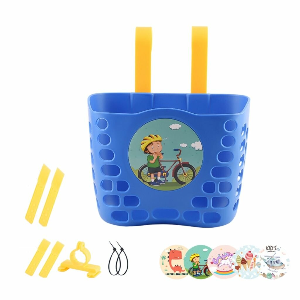 Велосипедная сумка, Улучшенная толстая передняя корзина для детского велосипеда - темно-синяя