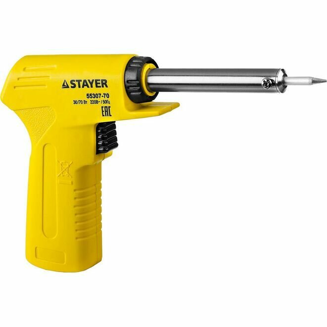 Электропаяльник Maxterm Master, конус, двухкомпонентная рукоятка, 30/70 Вт, 220 В, STAYER