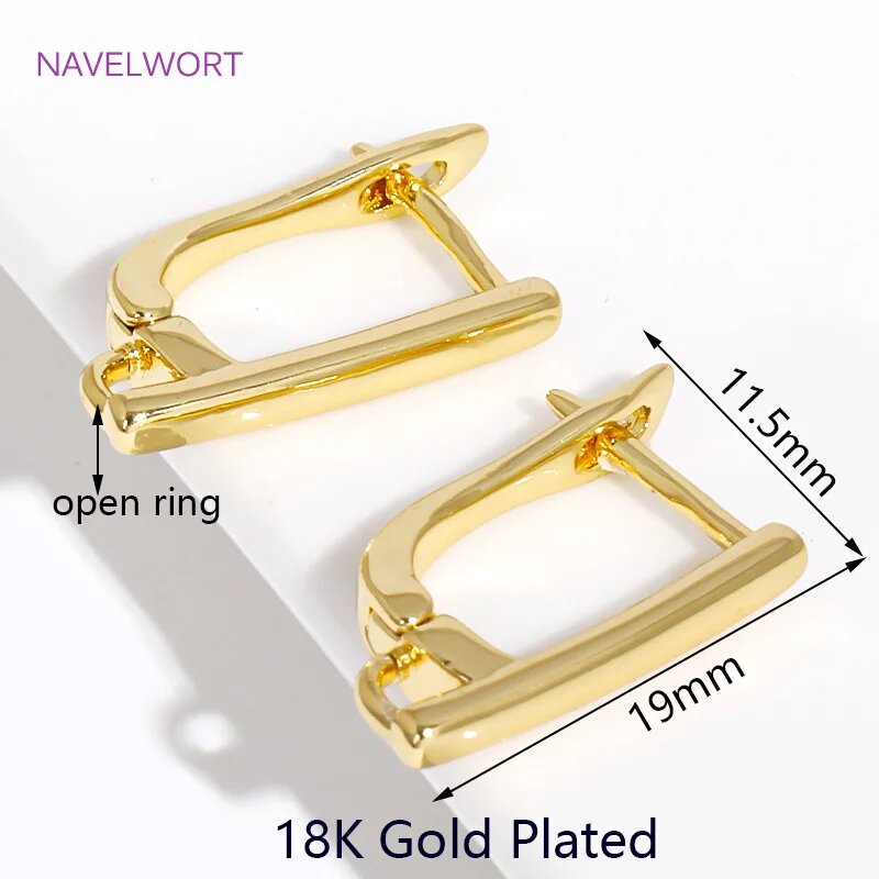 Золотые серьги-крючки NAVELWORT 18K Gold Plated