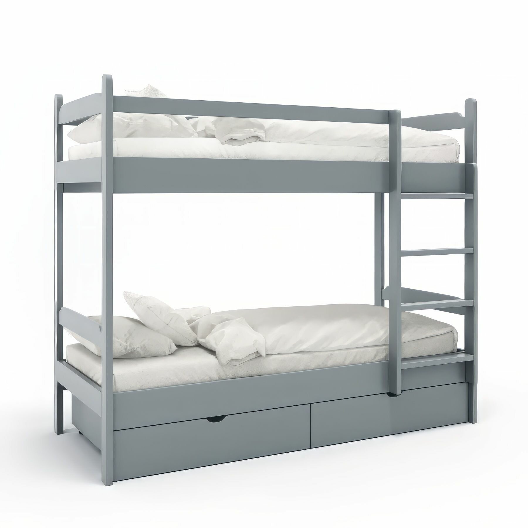 Meblevka Детская кровать двухъярусная Антошка / Двухъярусная кровать для детей Антошка, 208х97х175, серый