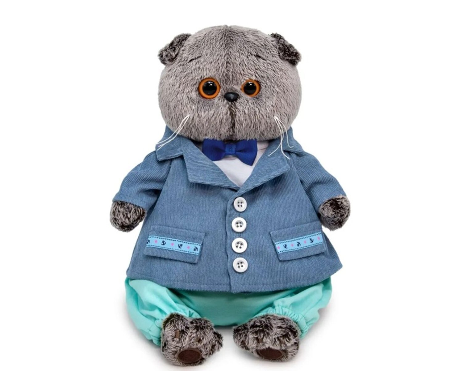 Мягкая игрушка BudiBasa Басик, в голубом пиджаке, 19 см Ks19-197/328618