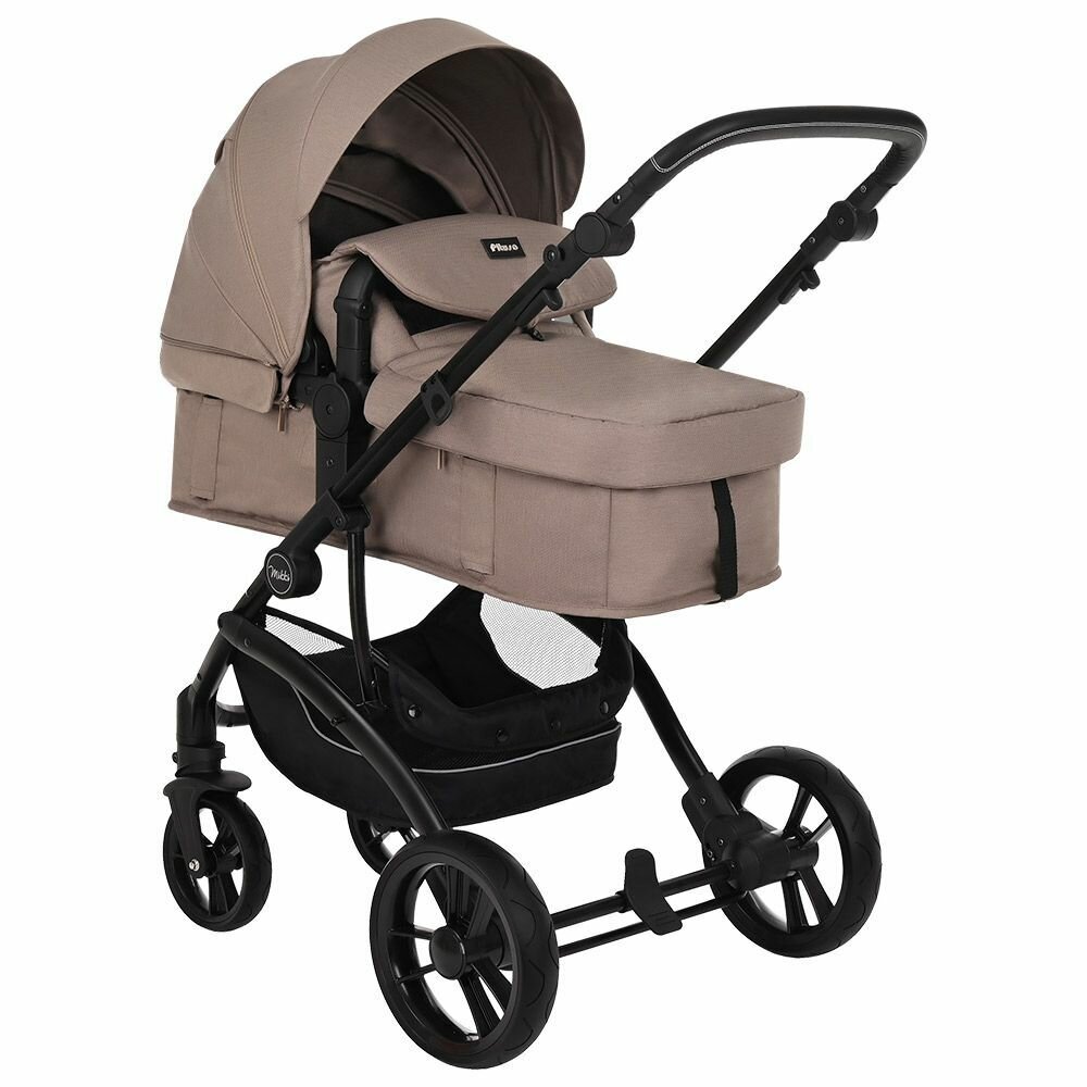 Прогулочная коляска для новорожденных, трансформер 2 в 1 с реверсивным блоком, всесезонная, цвет капучино
