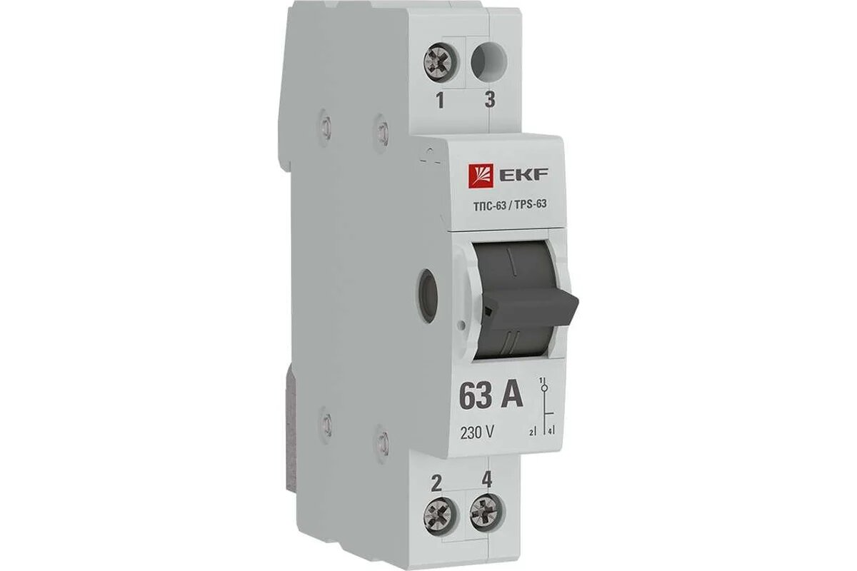 EKF TPS-63 1P 63A трёхпозиционный переключатель PROxima TPS163 для распределительных щитов