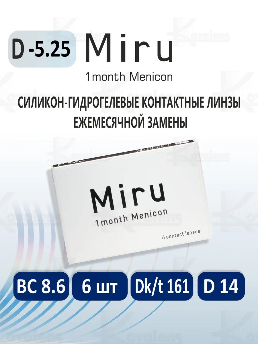 1 Month Menicon 6 линз -5.25