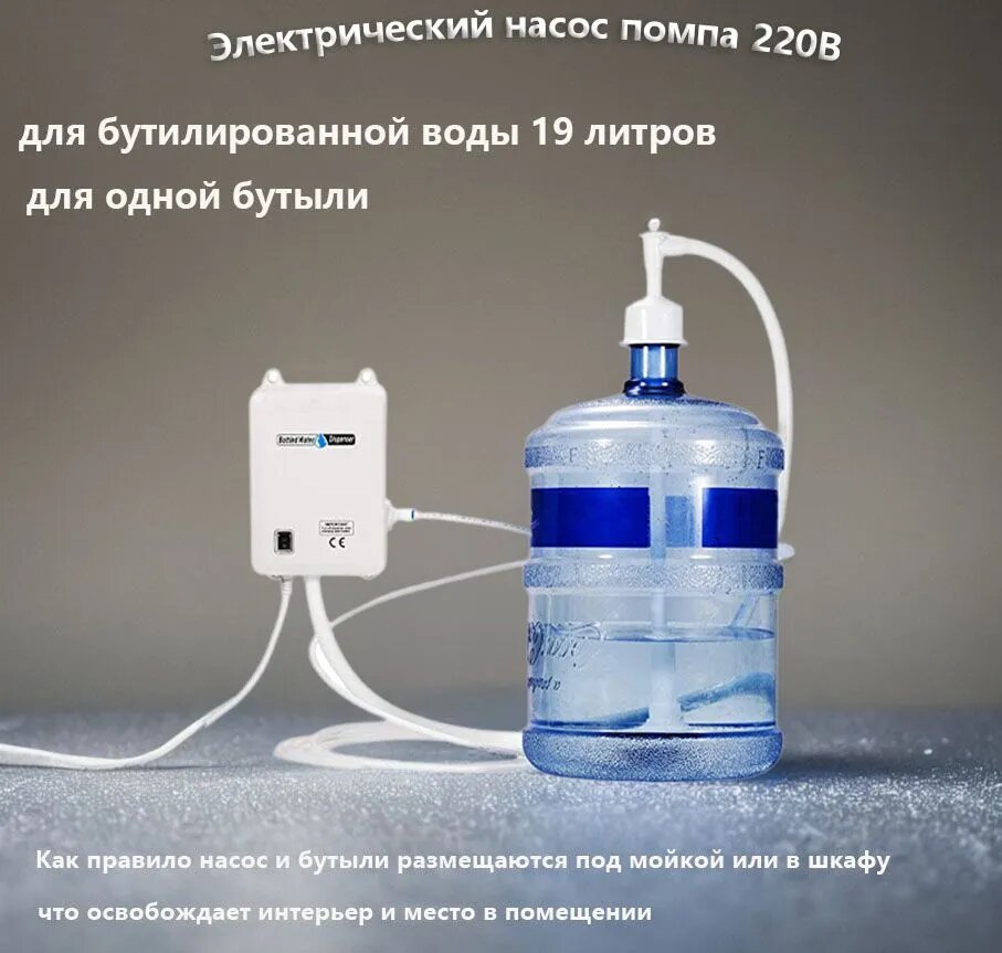 Диспенсер для воды BW1000A+++ электрическая помпа для бутилированной воды, настольный, белый
