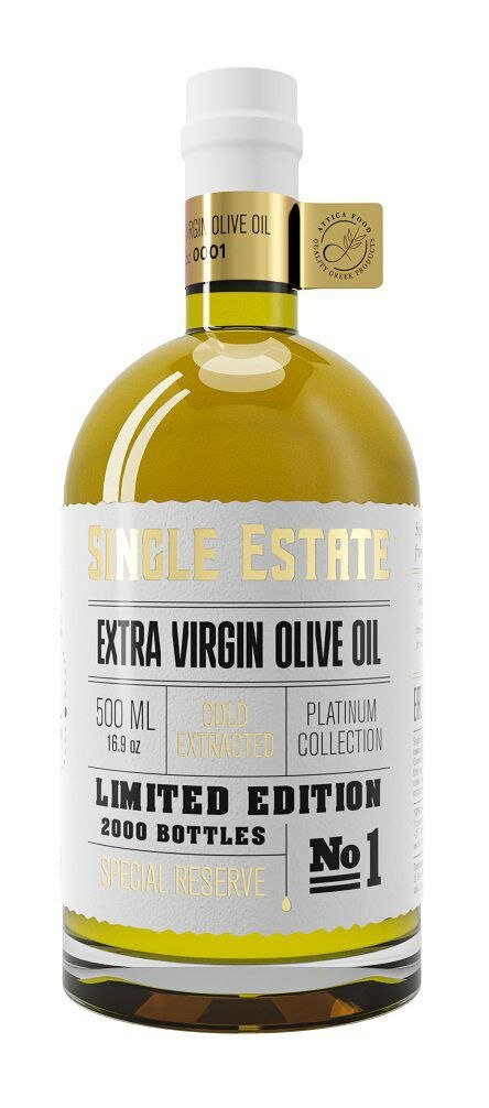 Оливковое масло Single Estate Extra Virgin Olive Oil Platinum Collection 500 мл, кислотность 0,2 (лимитированная коллекция) урожай 2024 первого холодного отжима