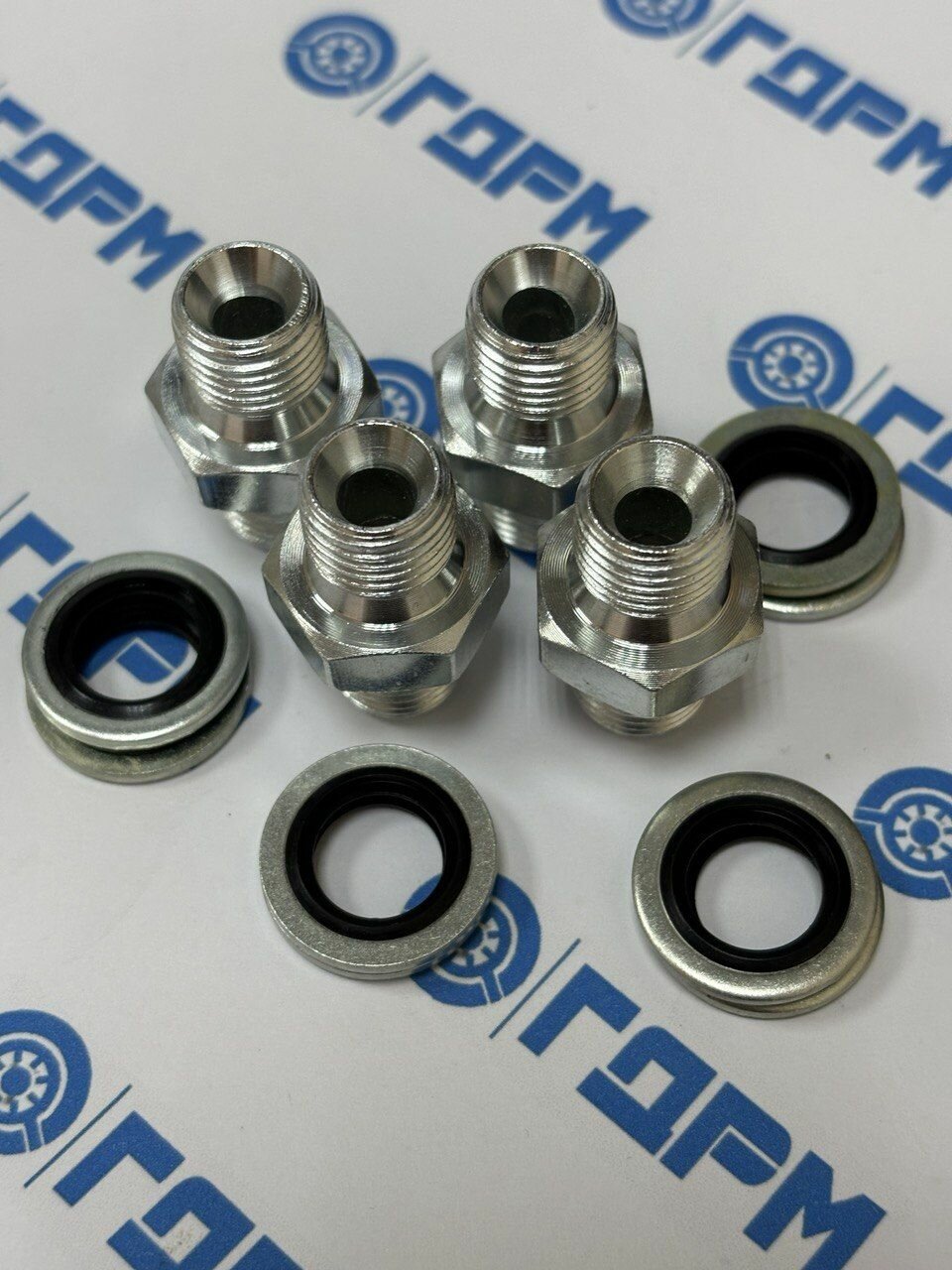 Комплект адаптеров BSP1/4"(ш) - BSP1/4"(ш) 4шт + USIT кольца 8шт