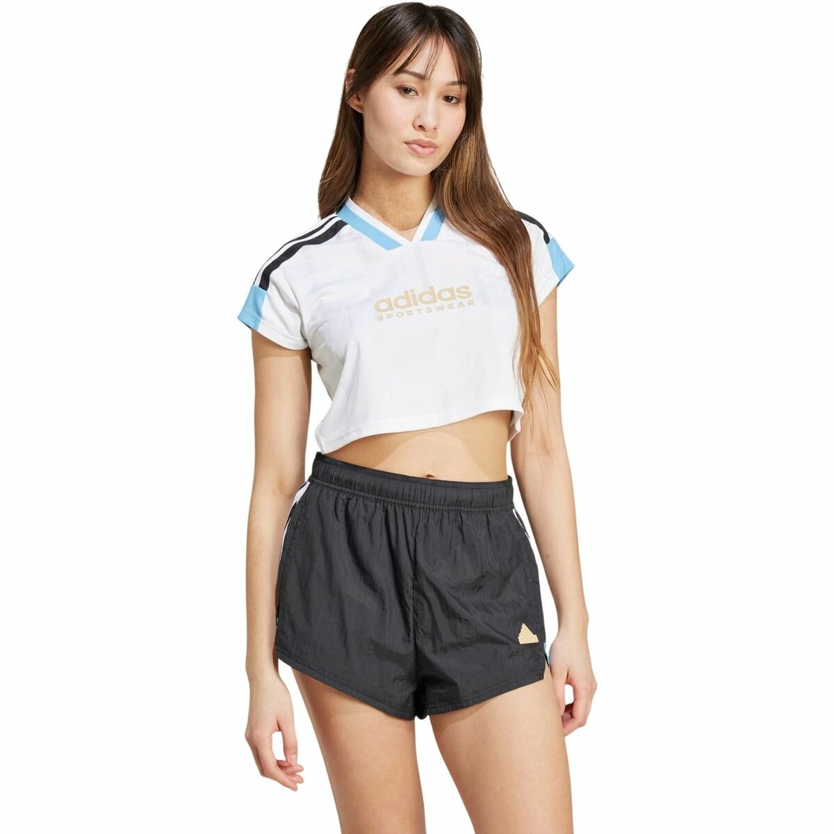 Топ спортивный Tiro Cut 3-Stripes Crop Jersey