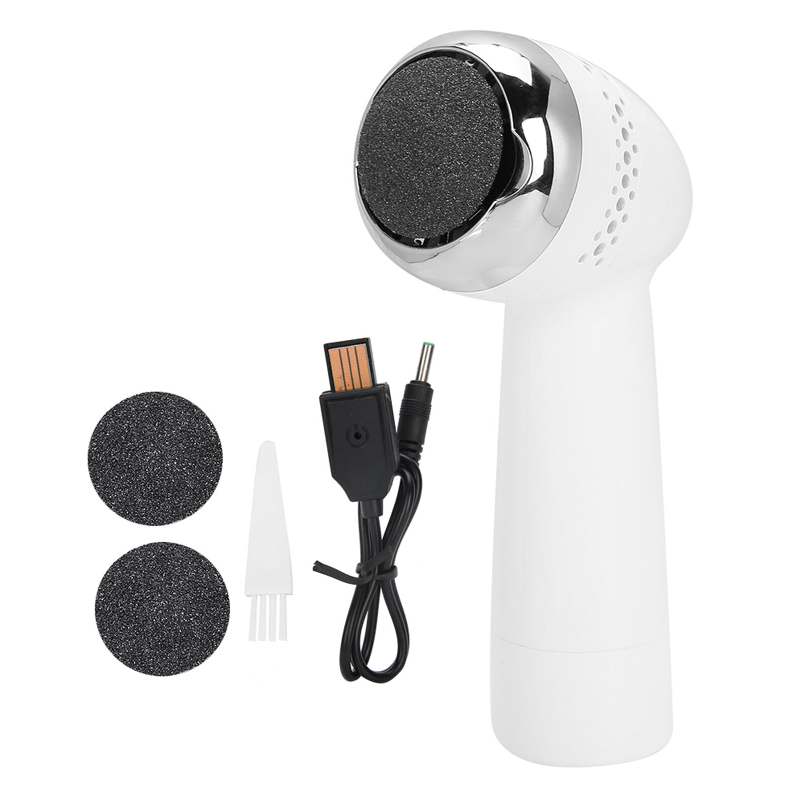 Электрическая пилка для ног, шлифовальная машина для удаления омертвевшей кожи, педикюрный аппарат для ухода за пятками, серебристый