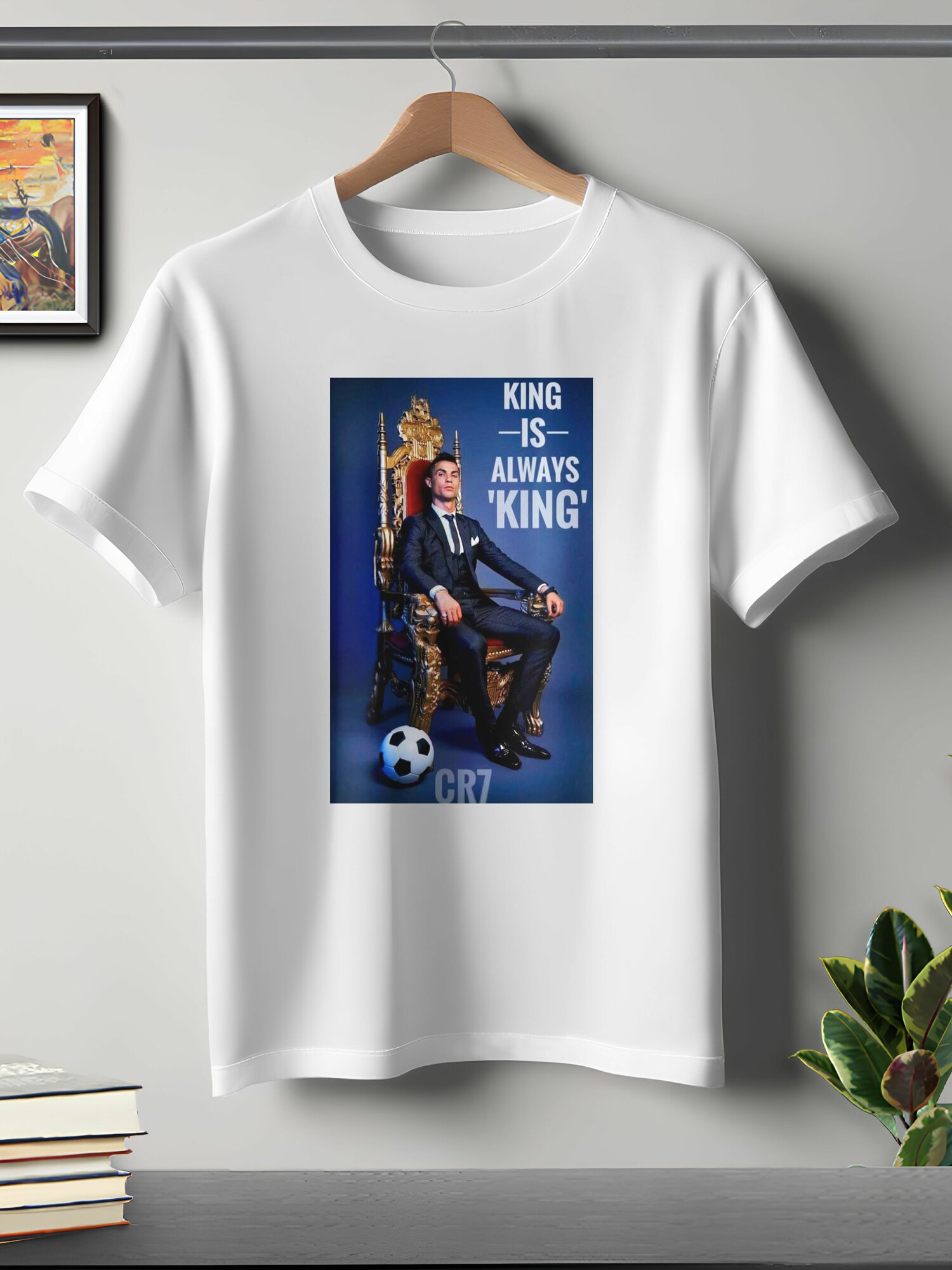 Футболка  Детская ONEQ 140 (10-11) размер с принтом Cristiano Ronaldo, белая