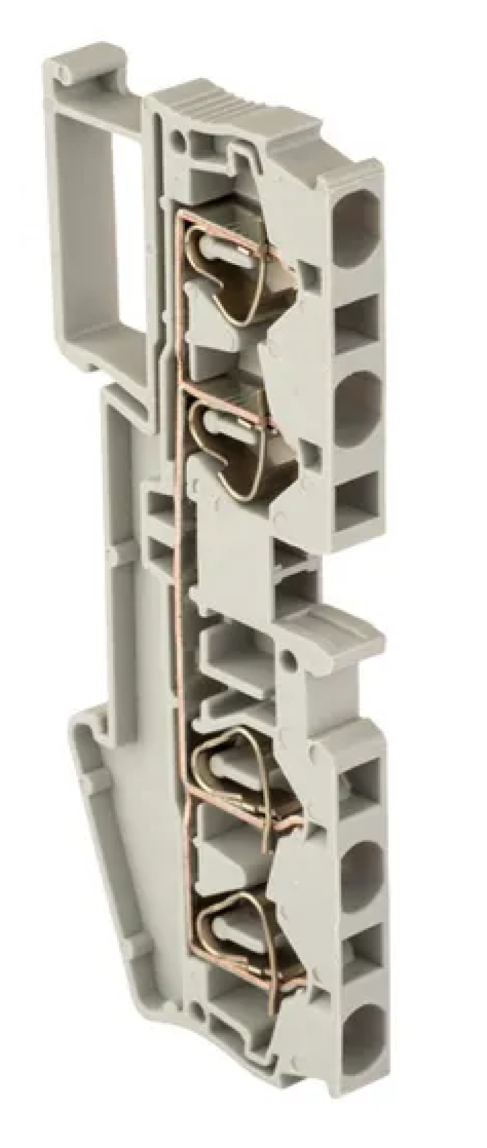 Клемма для проводов EKF / ЕКФ PROxima ST-2.5 пружинная, огнестойкий полиамид, 4 вывода серая, 28А, 1шт. / зажим