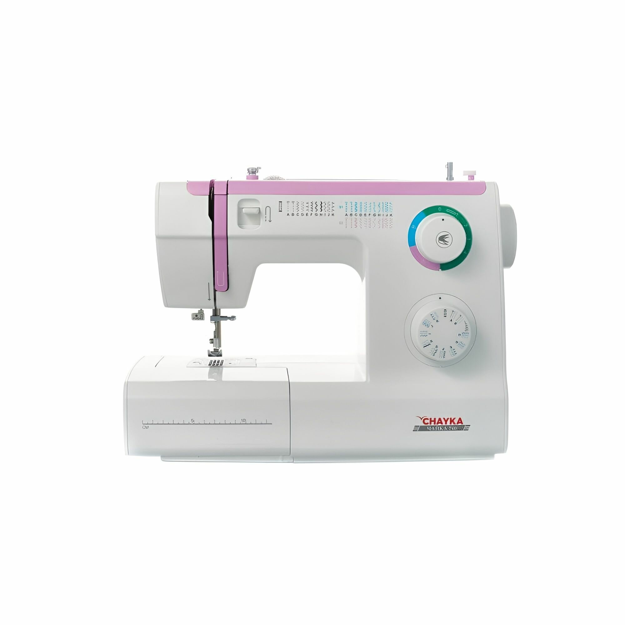 Швейная машина Chayka 740, электромеханическая, вертикальный качающийся челнок, белая