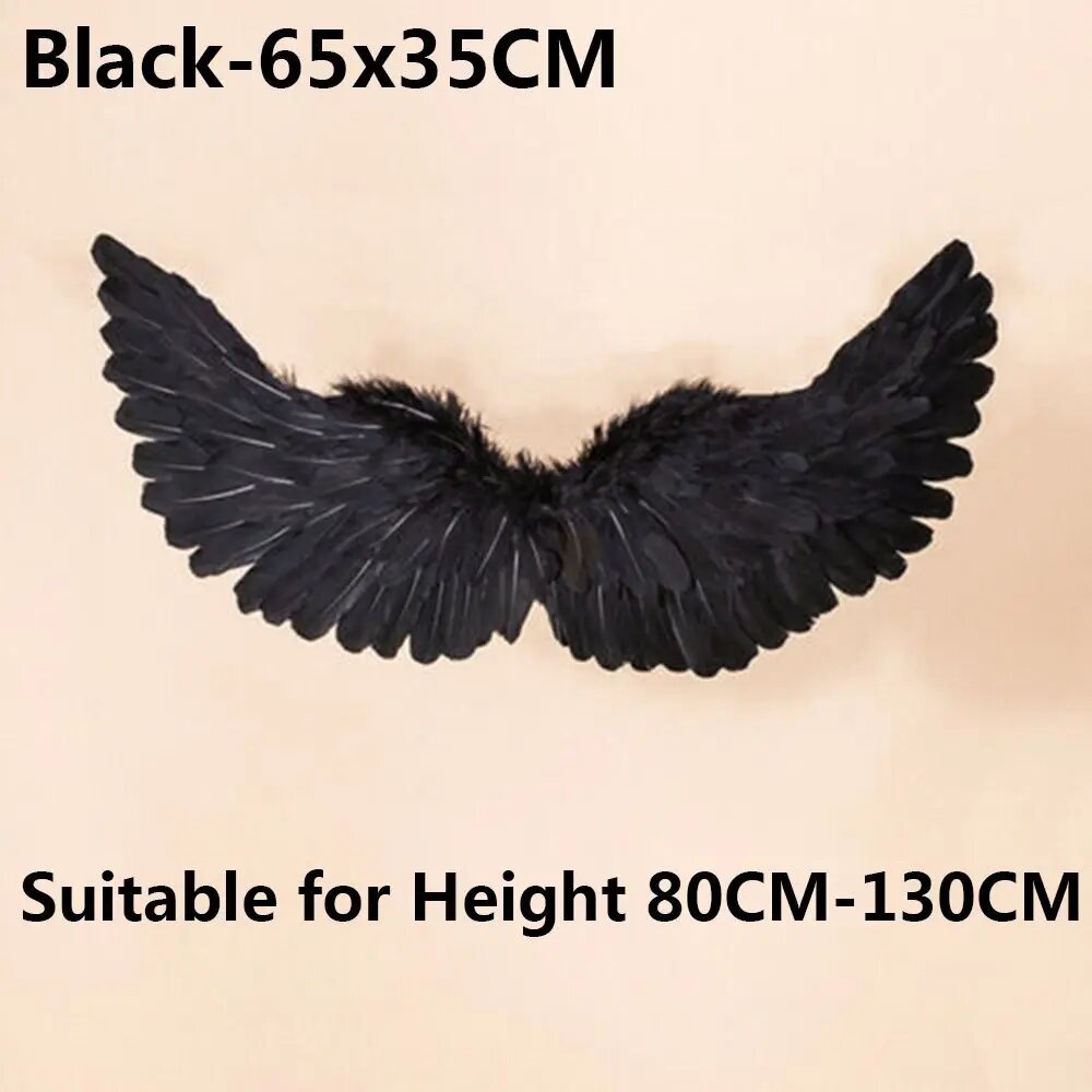 Ангельские крылья из хлопка Черный, black-65x35cm