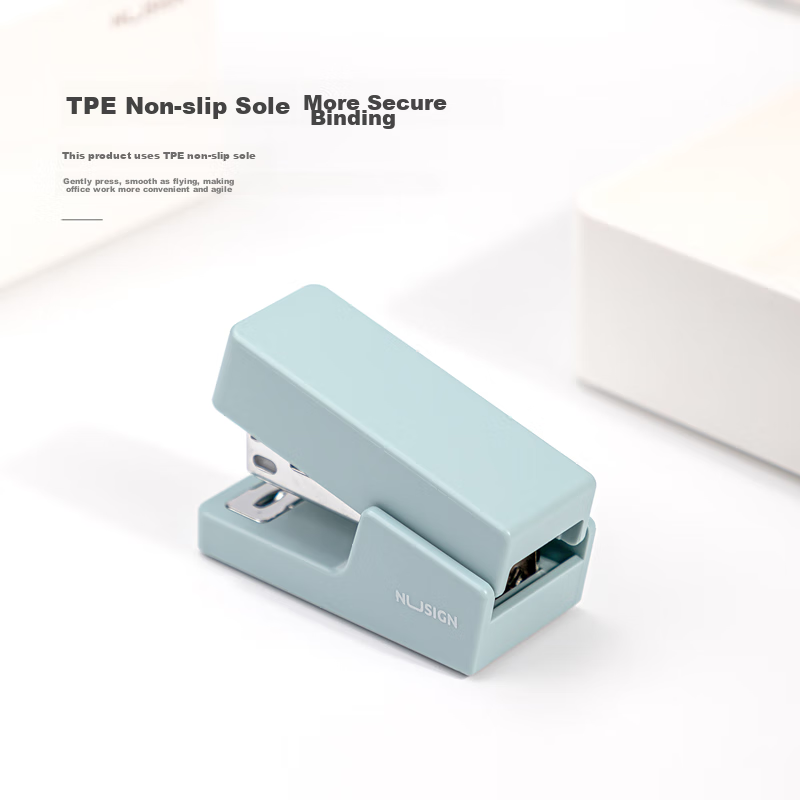 Deli Nusas Mini Small Stapler, Student Office Lightweight Portable Handheld Effortless Stapling Machine, Blue NS083 with Staples