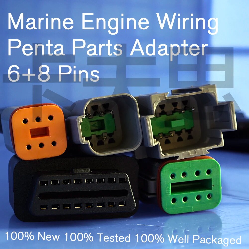 Диагностический жгут проводов морского двигателя, соединительный кабель 6 + 8 контактов для VOLVO Vocom Vodia, адаптер для сканера, детали Penta, все новые