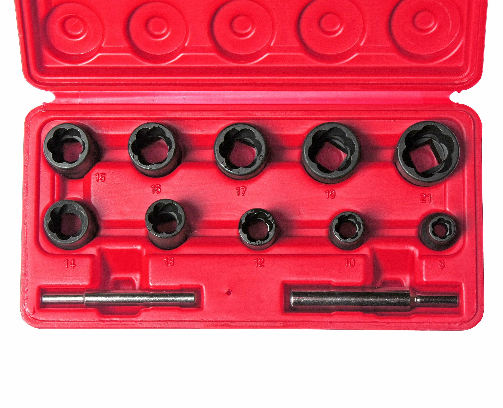 Набор головок для поврежденных болтов и гаек 8-21мм (в кейсе) 12 предметов JTC
