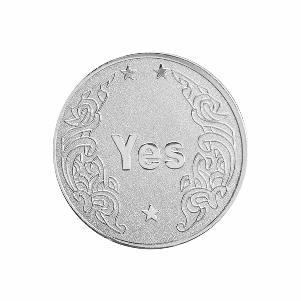 Монета для решений YES/NO - серебряная