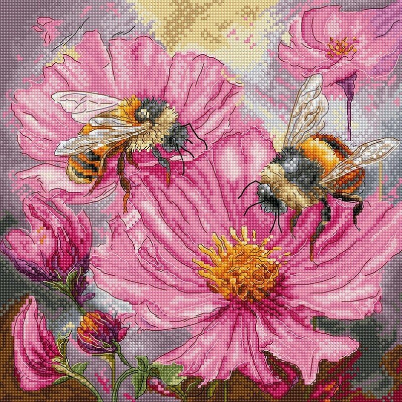 Набор для вышивания LetiStitch #L9933 Honey Blooms (Цветение меда), Счетный крест, 23 x 23 см