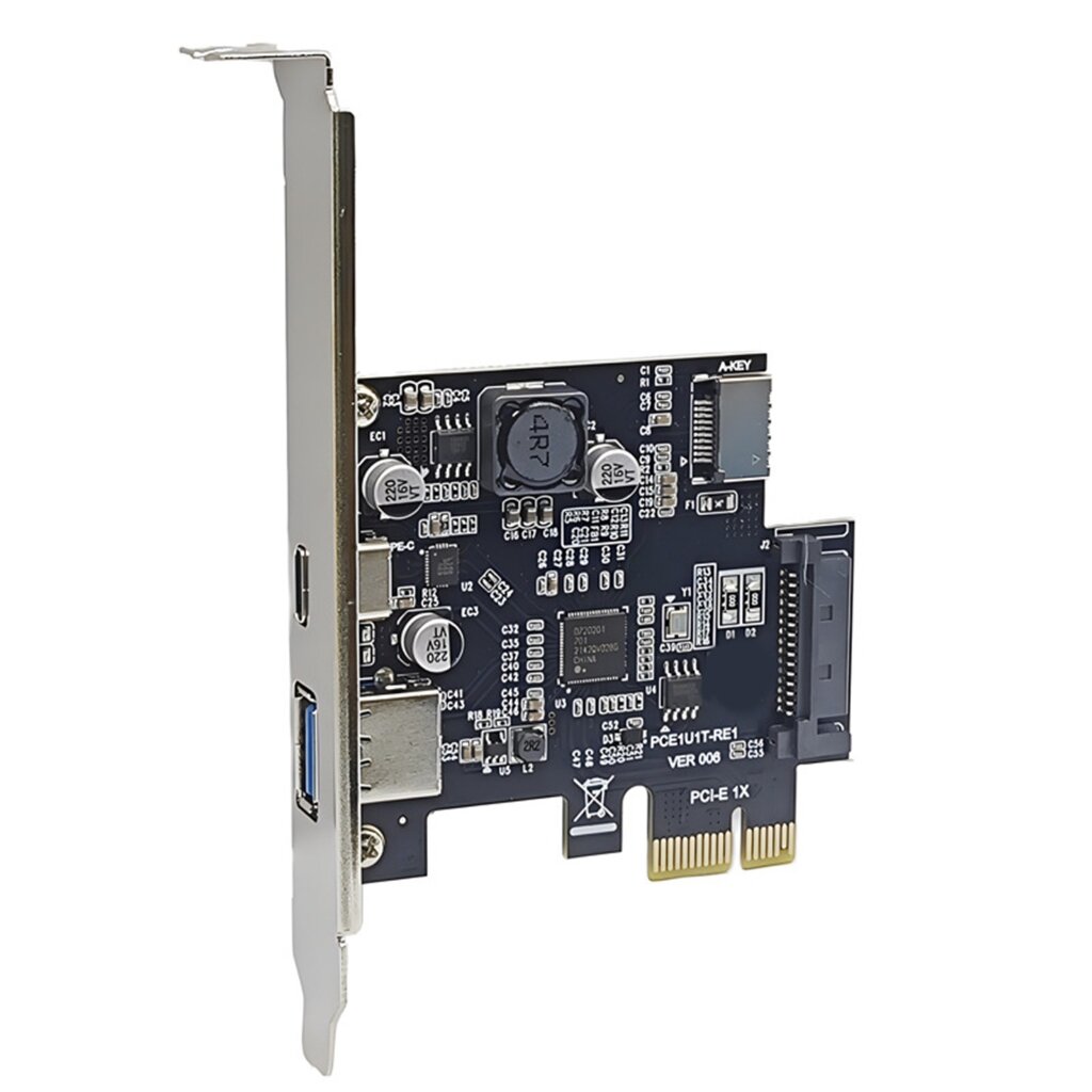 Адаптер USB 3.2 Gen1 PCIe с 3 портами, включая USB A, USB C, TypeE для ПК