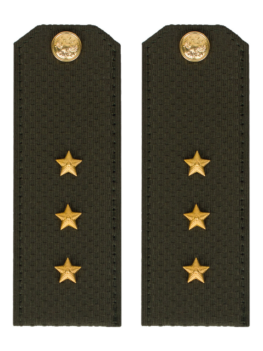 Погоны Мо общевойсковые на китель зеленые звание Старший Прапорщик Картон