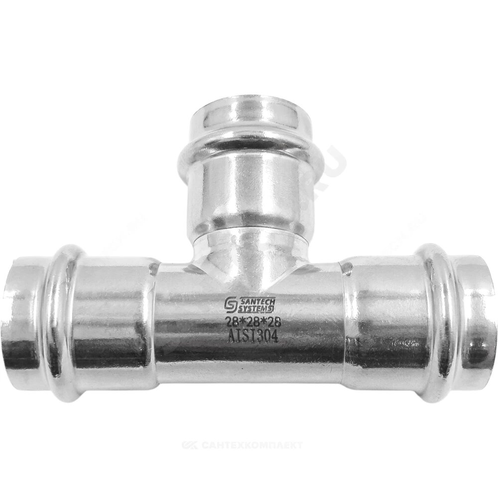 Тройник нержавеющая сталь AISI304 Дн 28 пресс SantechSystems