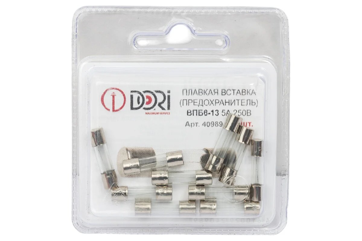DORI плавкая вставка ВПБ6-13 5А 250В комплект 10 шт 40989 для электрооборудования