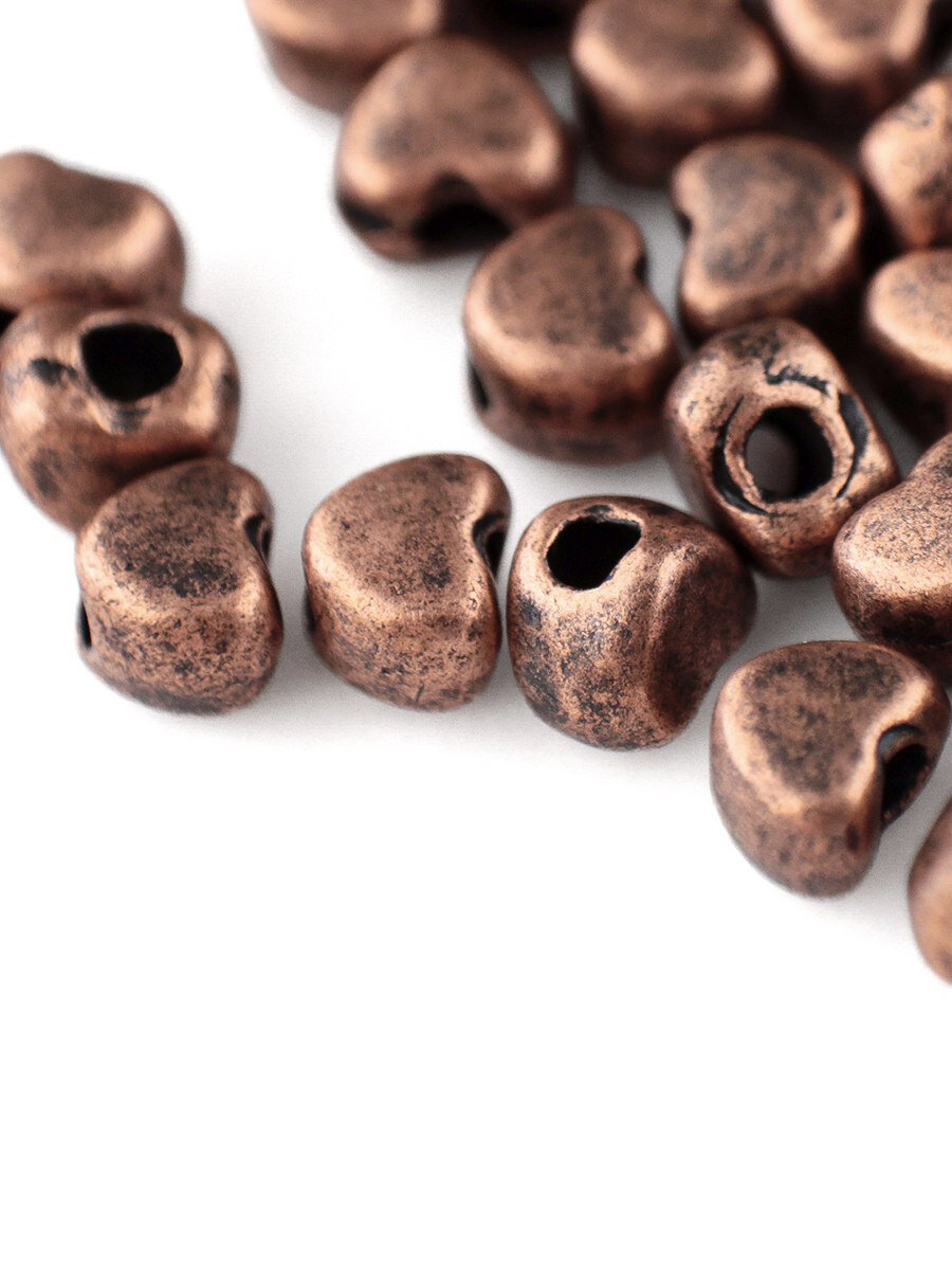 Разделитель для бусин ок. 150 шт. / спейсер, цвет красная медь, 4х3.5 мм