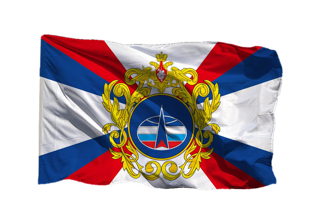 Флаг космических войск с орлом на сетке, 70х105 см - для уличного флагштока