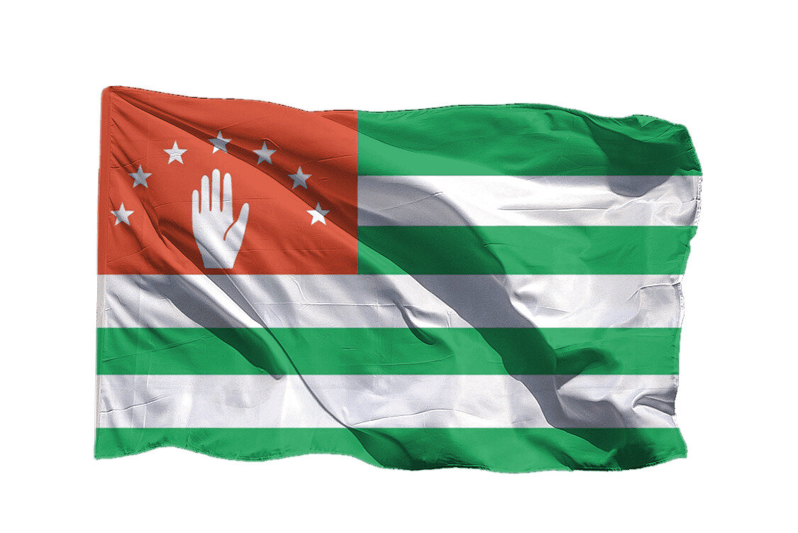 Флаг Абхазии на шёлке, 70х105 см - для ручного древка