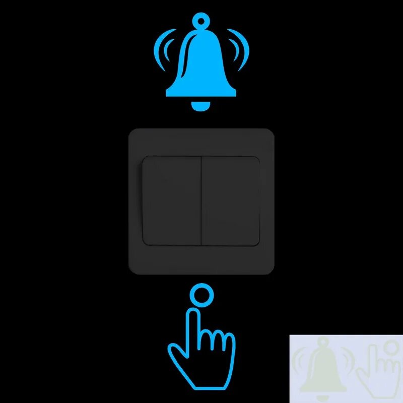 Светящаяся наклейка на стену Ring the Bell BE, Голубой
