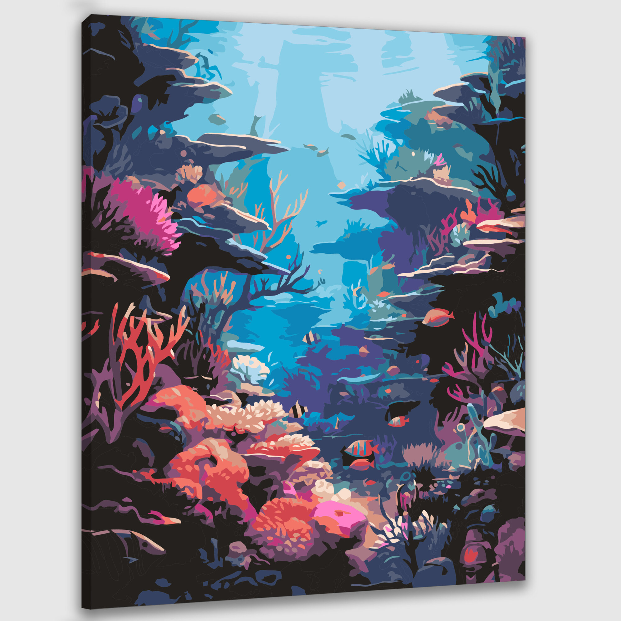 Картина по номерам 40x50 см, цифровая картина, подводный рай, коралловые рифы, экзотические морские обит