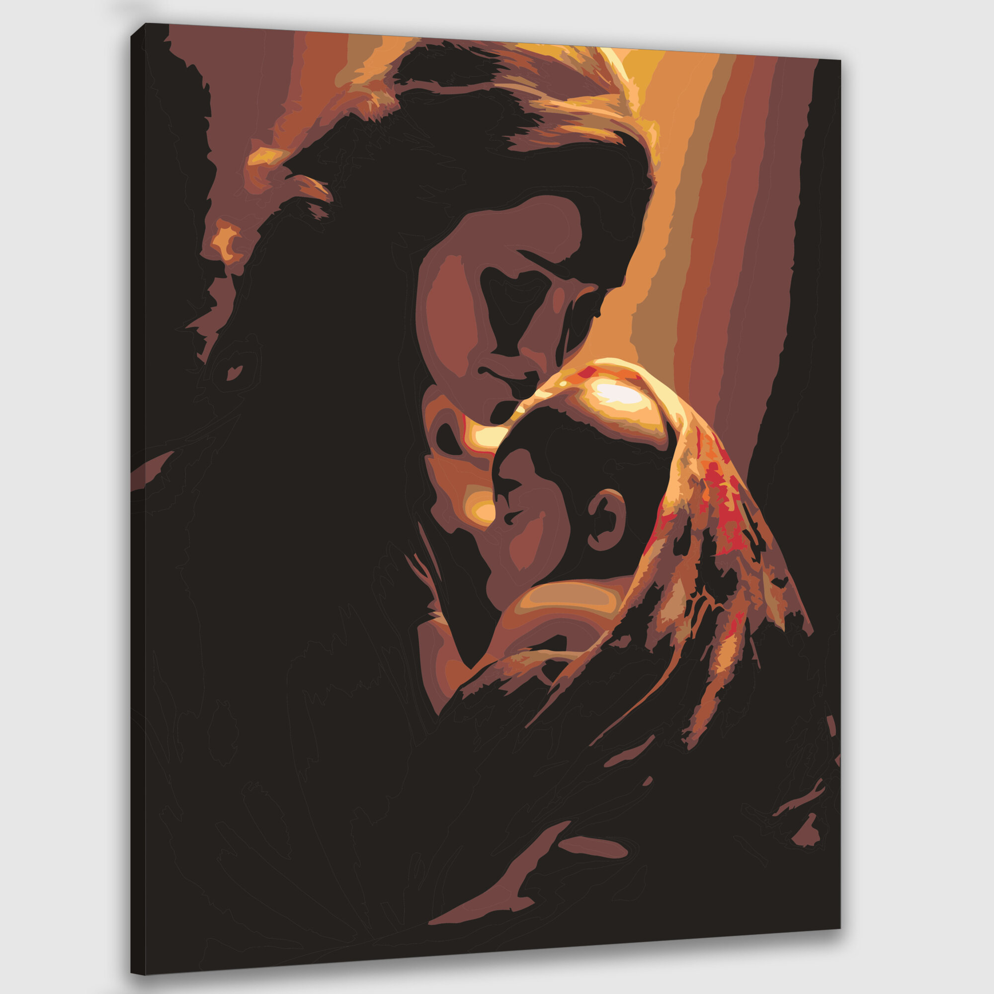 Картина по номерам 40x50 см, мать, ребенок, любовь, радость, нежность, свет, новорожденный, руки, лица, тепло