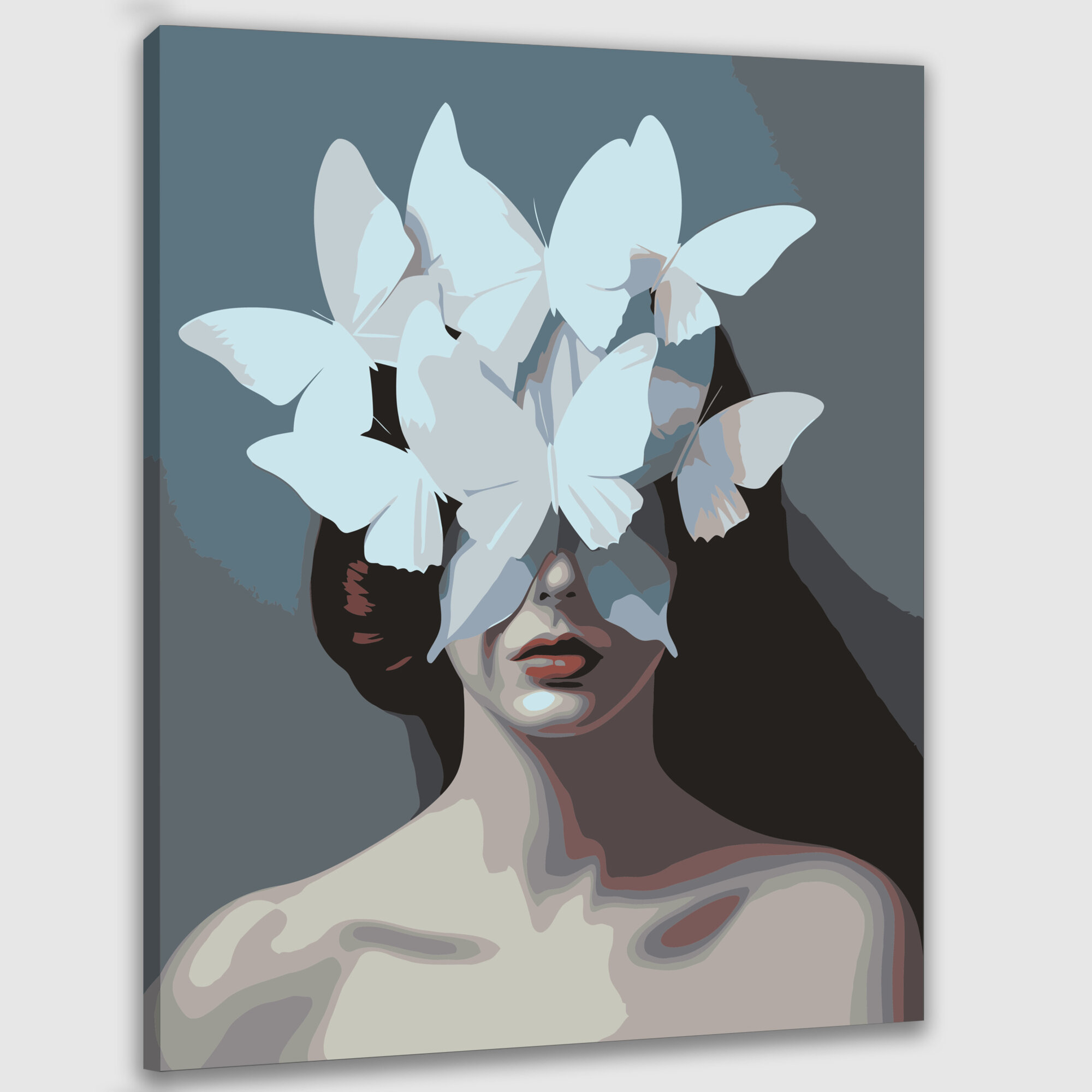 Картина по номерам 40x50 см, картина, Эми Джадд, бабочка, закрывает, лицо