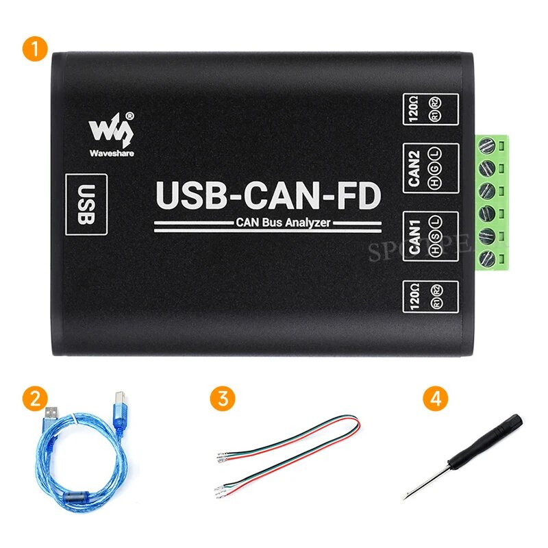 Промышленный адаптер USB к CAN FD Spotpear USB-CAN-FD