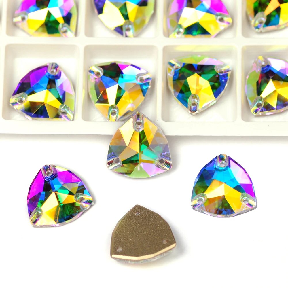 Стразы Pubrilex Crystal AB, 16 мм, 12 шт.