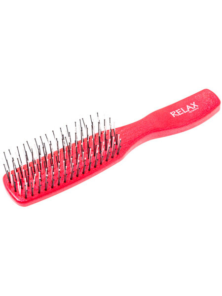 Щетка для бережного расчесывания Relax, большая красная