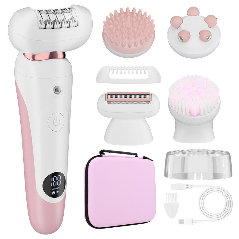 Набор бритв "Пять в одном", для тела, для девочек, аккумулятор/сеть, розовый