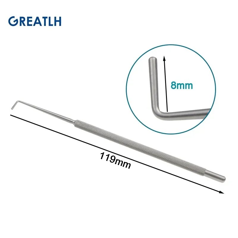 GREATLH Офтальмологический мышечный крючок из титанового сплава 8mm stainless steel