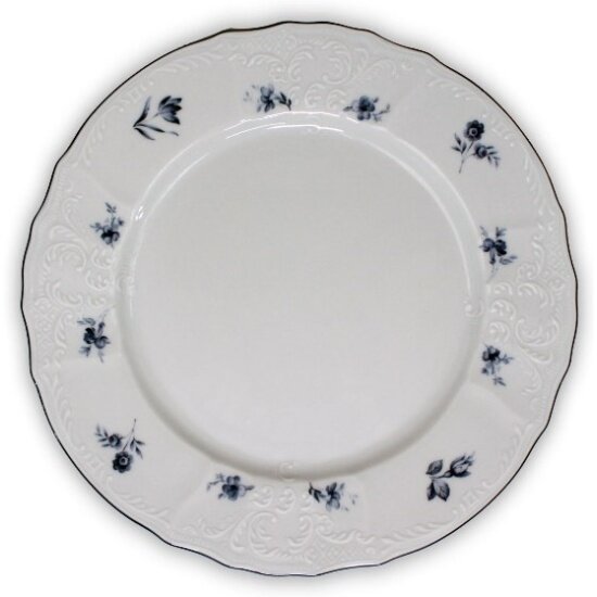Тарелка мелкая Bernadotte декор "Синие мелкие цветы", 21 см. (БЕР0592)