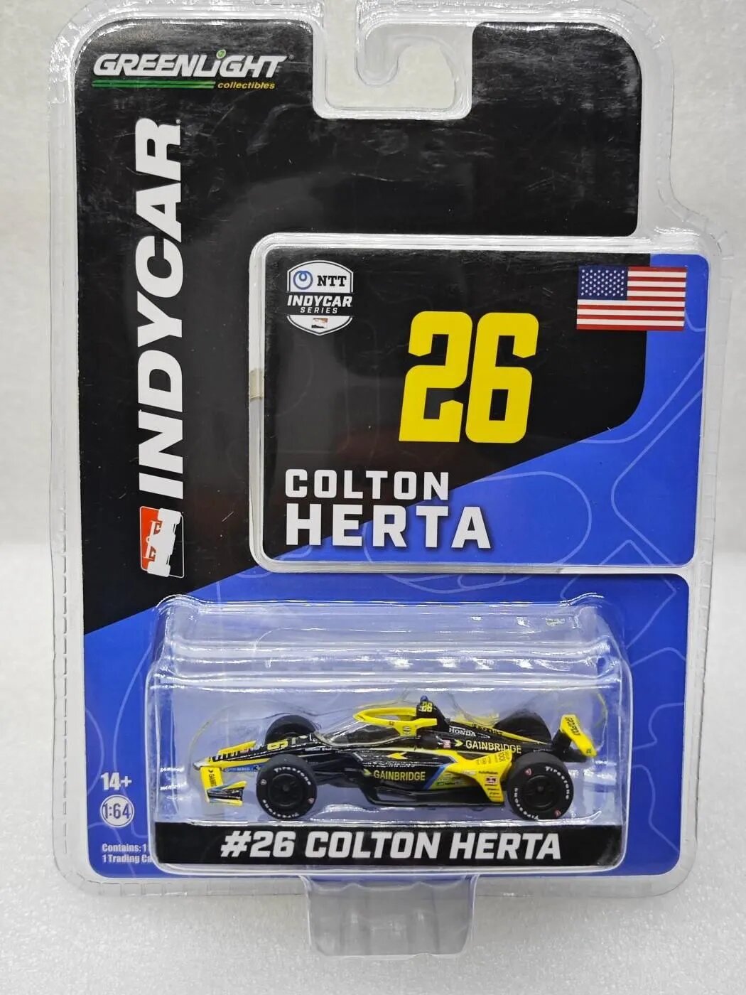 Машинка GreenLight 1/64 2022 NTT Indy Racing Series - #26 Colton Herta Die-cast Alloy Car Model Collection Toy Gift
