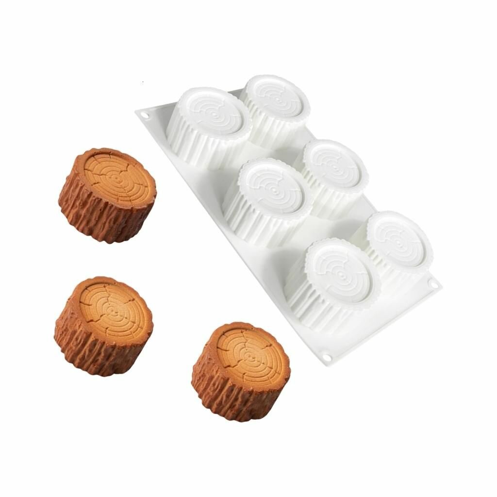 Силиконовая форма для муссового торта, 6 чашек, форма пня