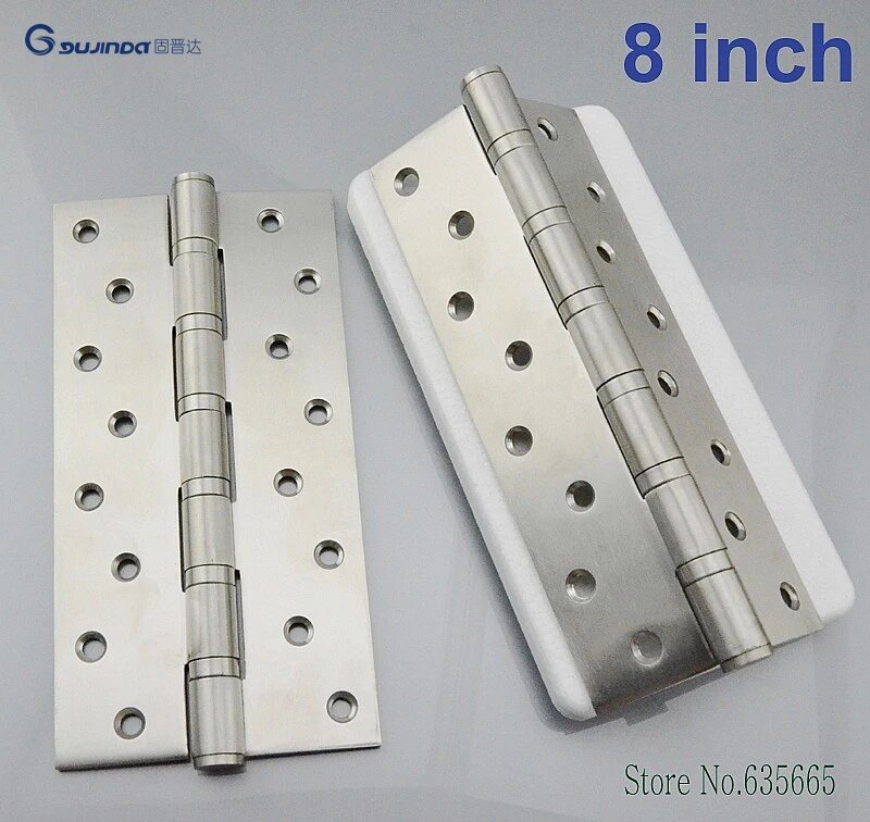 1 шт. 8 дюймов из нержавеющей стали, утолщенные деревянные дверные петли, подшипники, сверхмощные петли, бесшумная дверная фурнитура, аксессуары для украшения дома