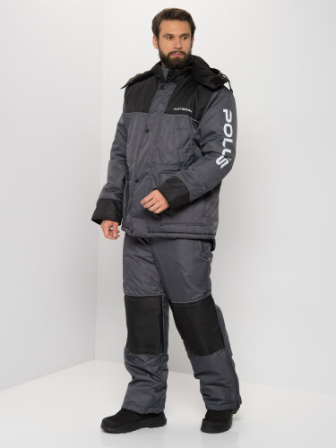 Костюм зимний Huntsman Полюс цвет Серый/Черный ткань Cell, разм. 52-54/170-176