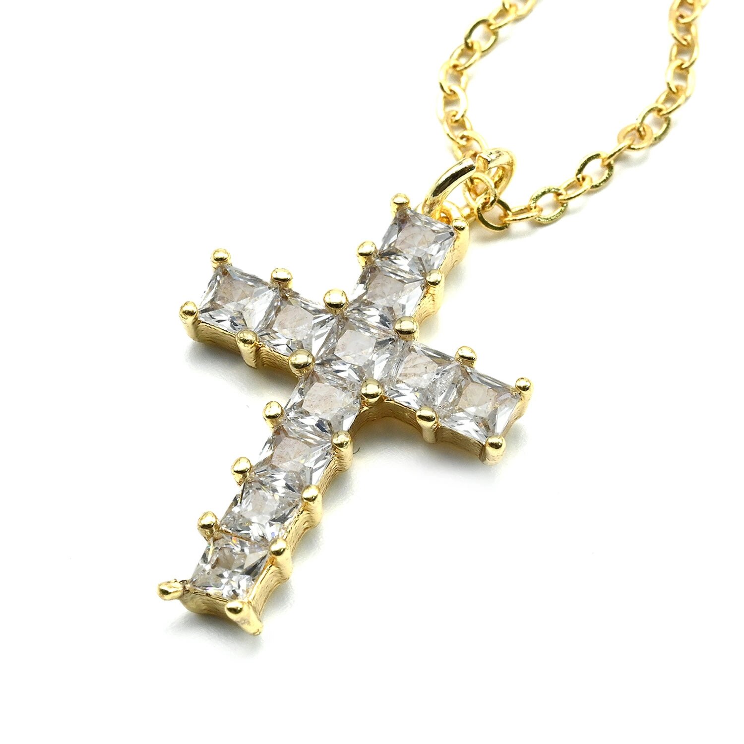 Крестик, фианит